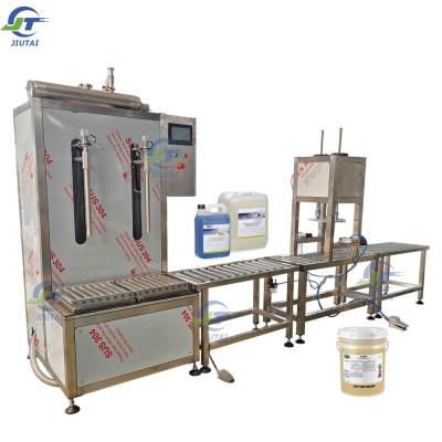 China High Viscosity Liquid Semi Automatic 25kg Weighing Filling Pumb Pastes Machine for Oil Bottle Double Head Filling and Packaging for sale