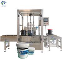 China Automatic Liquid Weighing Filling Machine 20L Plastic Bucket Viscous Material Agrochemical Disinfectant Diaphragm Conveyor for sale
