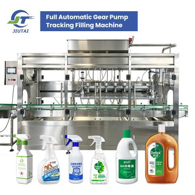 China SUS316L Automatic Gear Pump Tracking Filling Machine for Daily Chemical and Household Cleaning Products for sale