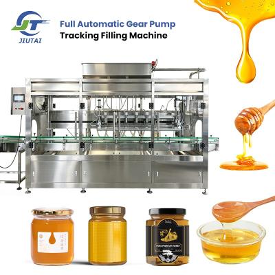 China Honey Jam Syrup Viscous Fluid Filling Equipment Fully Automatic Gear Pump Filling Machine for sale