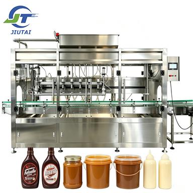 China Chocolate Sauce Caramel Toffee Condensed Milk Smooth Automatic Gear Pump Tracking Filling Machine for sale