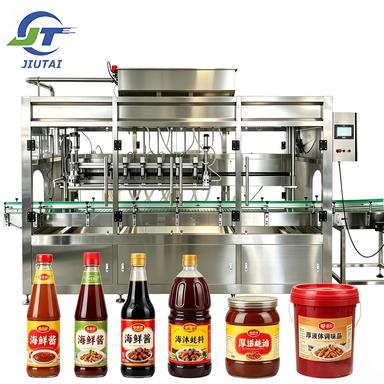 China Smooth Hoisin Sauce oyster Sauce Thick Liquid Food Automatic Gear Pump Tracking Filling Machine for sale