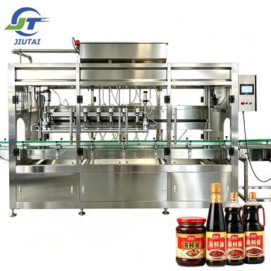 China Oyster Sauce Hoisin Sauce Viscous Condiments Food Grade Automatic Gear Pump Tracking Filling Machine for sale