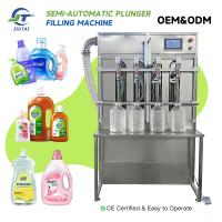 China Semi-Automatic Piston Type Thick Liquids Paste Filling Machine for Water Oil Shampoo Juice Liquid Soap for sale