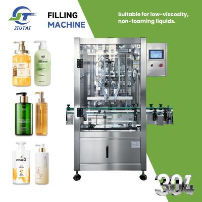 China High Precision Low Viscosity Full Automatic Gravity Flow  Linear Shower Gel Shampoo Filling Machine for Daily Chemical Liquid for sale