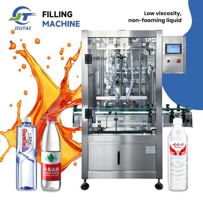 China High Precision Automatic Gravity Flow Linear Filling Machine for Drinking Water Mineral Water Juice for sale