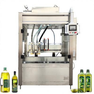 China Olive Palm Cooking Oil PET Plastic Glass Bottles Jerry Can Linear High Speed Automatic Servo 4 Heads Edible Oil Filling Machine for sale