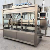 China Olive Palm Cooking Oil PET Plastic Glass Bottles Jerry Can Linear High Speed Automatic Servo 4 Heads Edible Oil Filling Machine for sale