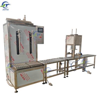 China Semi Automatic Servo Gear Pump Weighing Bucket Pet Bottle Capping Sealing Specialized Jumbo Liquid Bottling Filling Machine for sale