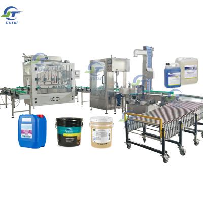 China Agriculture Pesticide Bottle Filling Capping Machine 20L Chemical 4 Nozzle Liquid Filler Anti Corrosion Packaging for sale
