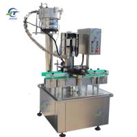 China Automatic Electric Motor T Cork Press Sealing Machine for Whiskey Vodka Glass Bottles with Conveyor Capping System for sale