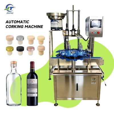 China Automatic Linear Glass Liquor Wine Bottle T Cork Bottle Cap Press Jar Whisky Capper Corking Capping Machine for sale