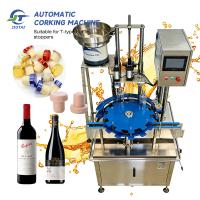 China Whiskey Wine T-cork Press Sealer High-Speed Automatic T-Corking Capping Machine for Glass Bottles for sale