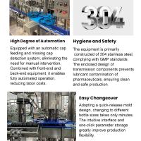 China Aluminum Cap Glass Bottle 28/15mm 25mm Vodka Olive Oil Screw Lid Sealing Automatic Ropp Capping Machine With Cap Feeder for sale