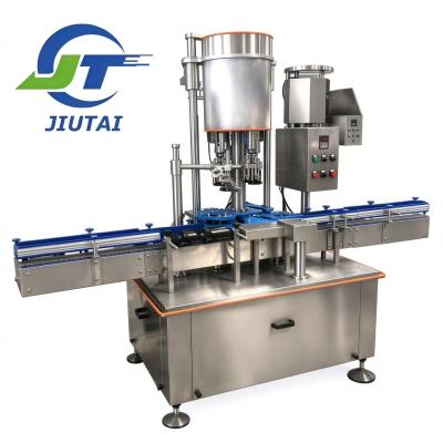 China Automatic T-Cork Pressing Capping Machine for Wine & Spirit Glass Bottles with T-Stopper Feeder for sale