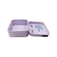 China Matt Varnish Rectangular Tin Box Small Hinged Lolly Tin for sale