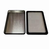 China Plastic Clear Window Rectangular Tin Container With Transparent Lid for sale