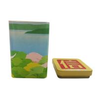 China Customized Glossy Rectangular Tin Can 0.22mm Tea Packaging Tins for sale