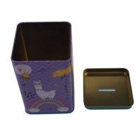 China Vintage Advertising Square Tin Box Tin Coin Bank For Promotion Packaging for sale