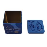 China Square Empty Popcorn Tin Can Christmas Holiday Popcorn Gift Tin Packaging for sale