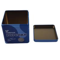China Square Empty Popcorn Tin Can Christmas Holiday Popcorn Gift Tin Packaging for sale