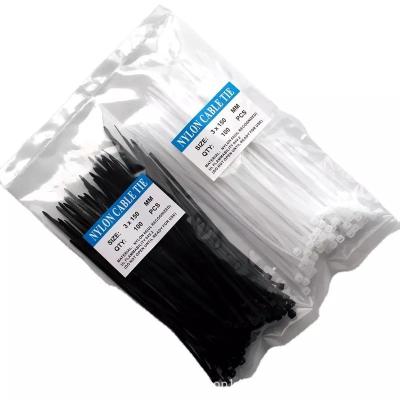 China Durable Using Various 7.6x400mm Black White Multi Color Zip Self Locking Nylon Cable Ties for sale