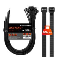 China 24 Inch Zip Ties  (Bulk 100 Pack),500 LBS Tensile Strength Heavy Duty Cable Wire Ties With Self-Locking Adju for sale