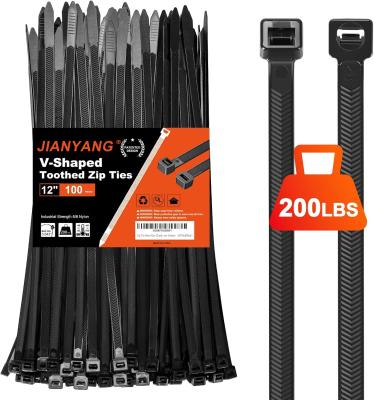 China 12 Inch Double Sided Zip Ties V Shaped 200 LBS Tensile Strength For Industrial for sale