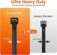 China 7.6x300mm Heavy Duty Plastic Zip Ties High Durability For Outdoor Use for sale