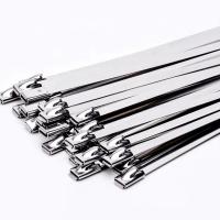 China 400mm Length Stainless Steel Locking Ties 0.3mm Thickness Metal Tie Wrap for sale