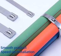 China 400mm Length Stainless Steel Locking Ties 0.3mm Thickness Metal Tie Wrap for sale
