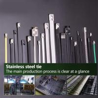 China 400mm Length Stainless Steel Locking Ties 0.3mm Thickness Metal Tie Wrap for sale