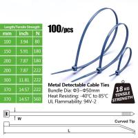 China Nylon66 Blue Special Cable Ties 100mm 150mm 200mm 300mm 370mm Length for sale