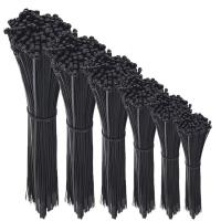 China 4.8x200mm Black Self-locking Pa66 Cable Tie Wrap Plastic Wire Binding Straps Zip Ties for sale
