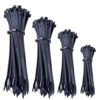 China Black Plastic Self Locking Cable Ties 66 Nylon Zip Ties 4.8*120mm Size for sale