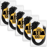 China 18-inch Heavy-Duty UV Resistant Cable Ties with 220lb Tensile Strength - 500 Pieces for sale