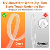 China 8-Inch Transparent Cable Ties with 40LBS Tensile Strength Self-Locking Nylon Zip Ties 100-Piece Set for sale