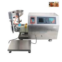 China Semi-automatic Rotor Pump Ketchup Jam Jar Lotion Cream Chili Sauce Tomato Paste Weighing Filling Machine Wood Butter Box 50mm for sale