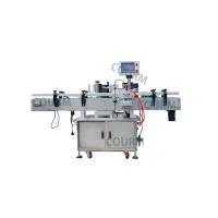 China COURM automatic double sides and top sides labeling machine for round or flat bottles carton boxes bucket  cups high quality for sale