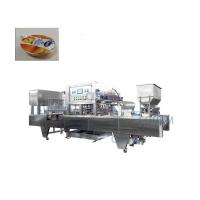 China Automatic cup washing and filling sealing machine with conveyor belt for yogurt wine milk liquid fruit ice juice mineral water for sale