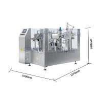 China Automatic rotary vertical feeder for pre made bags of juice milk ketchup high viscosity liquid filling and packaging machine for sale