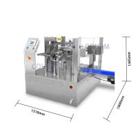 China Automatic rotating zipper bag feeding machine Honey yogurt chocolate sauce containing particles filling and packaging machine for sale