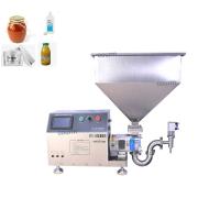 China COURM Semi automatic high viscosity peanut oil tahini honey jam mashed potatoes particles large capacity filling machine for sale