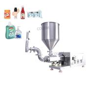 China Semi Automatic Servo Motor Two Screw Pump Paste Cream Jam Filler Oil Water Liquid Filling Machine Glass Bottle Cleaning Machine for sale