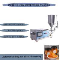 China Semi Automatic Servo Motor Two Screw Pump Paste Cream Jam Filler Oil Water Liquid Filling Machine Glass Bottle Cleaning Machine for sale