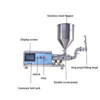 China Semi Automatic Servo Motor Two Screw Pump Paste Cream Jam Filler Oil Water Liquid Filling Machine Glass Bottle Cleaning Machine for sale