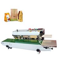 China Pouch Bags Continuous Band Sealer Sealing Machine Semi-automatic Horizontal Plastic Poly/pe Aluminium Foil Seal Plastic Products for sale