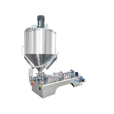 China Pneumatic filling machine with stirring hot sauce chili sauce edible oil honey Lao Gan Ma paste hot pot bottom material for sale