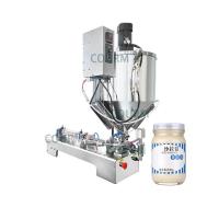 China Pneumatic filling machine with stirring hot sauce chili sauce edible oil honey Lao Gan Ma paste hot pot bottom material for sale