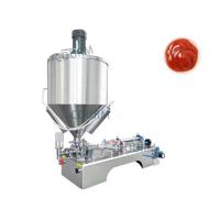 China Pneumatic filling machine with stirring hot sauce chili sauce edible oil honey Lao Gan Ma paste hot pot bottom material for sale